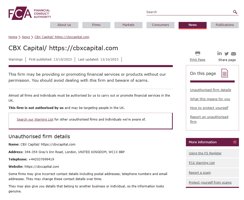 CBX Capital Review 2025 | Information about CBX Capital Forex Broker - BrokersView