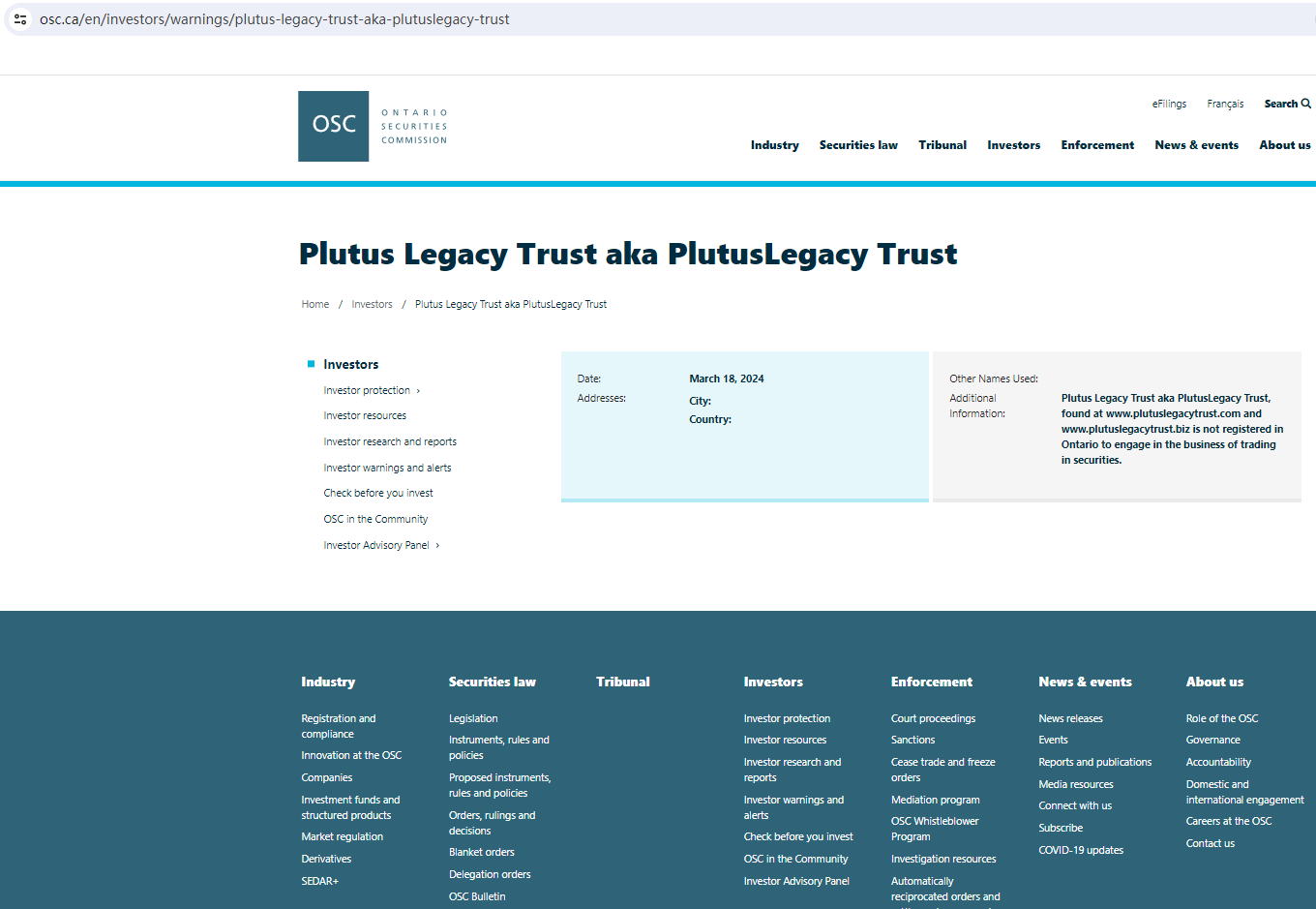 Plutus Legacy Trust aka PlutusLegacy Trust Review 2025 | Information ...