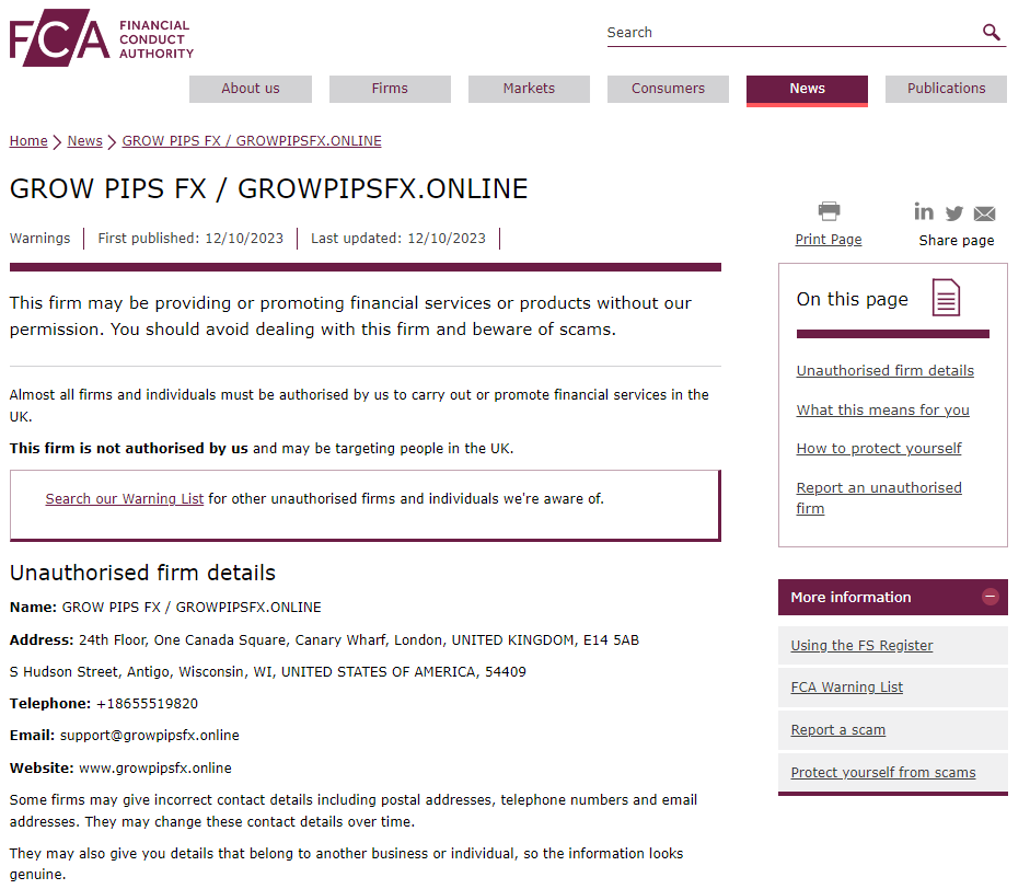 GROW PIPS FX Review 2025 | Information about GROW PIPS FX Forex Broker - BrokersView