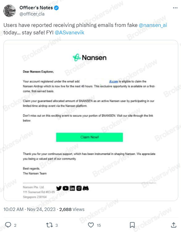 Beware Of A Phishing Email Personating Crypto Analytics Platform Nansen