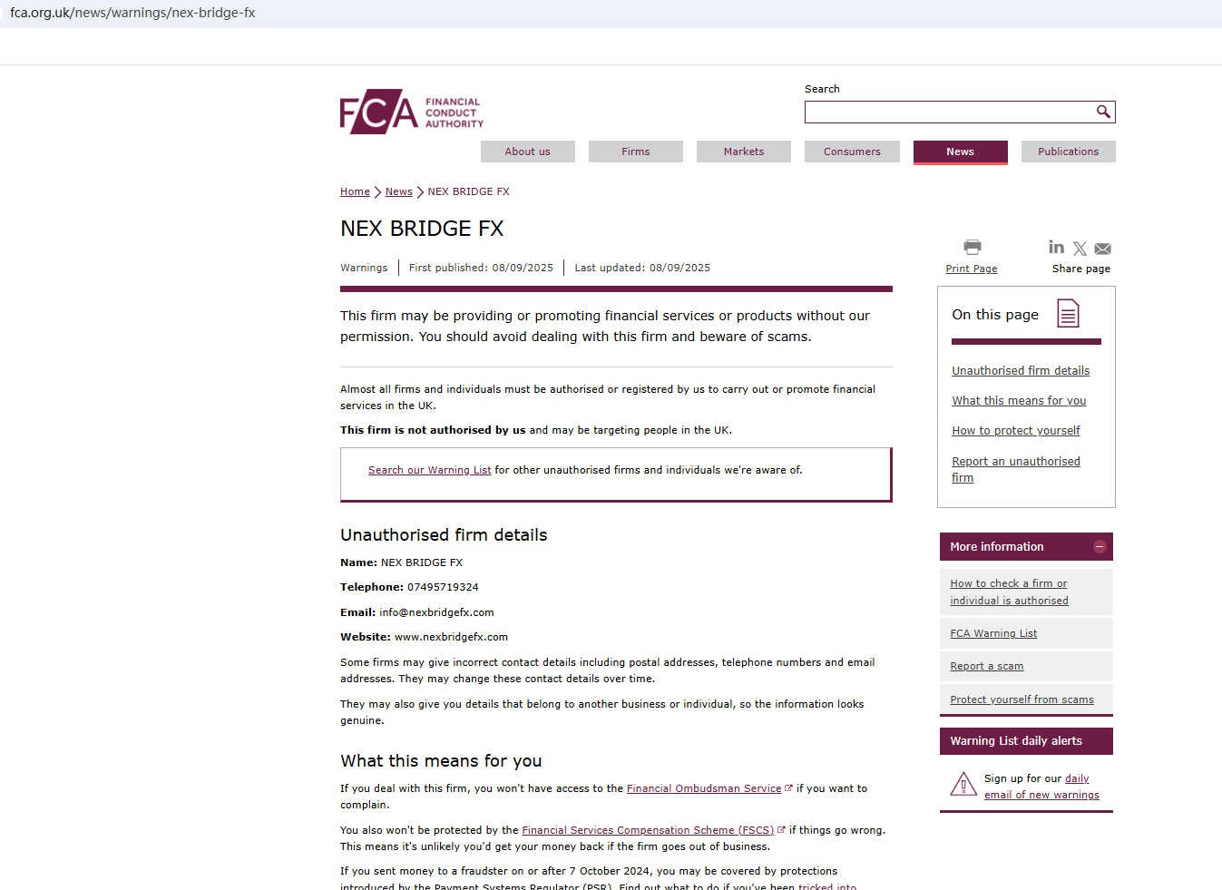 Nex Bridge FX 評價-是否詐騙,安全合法嗎? - BrokersView